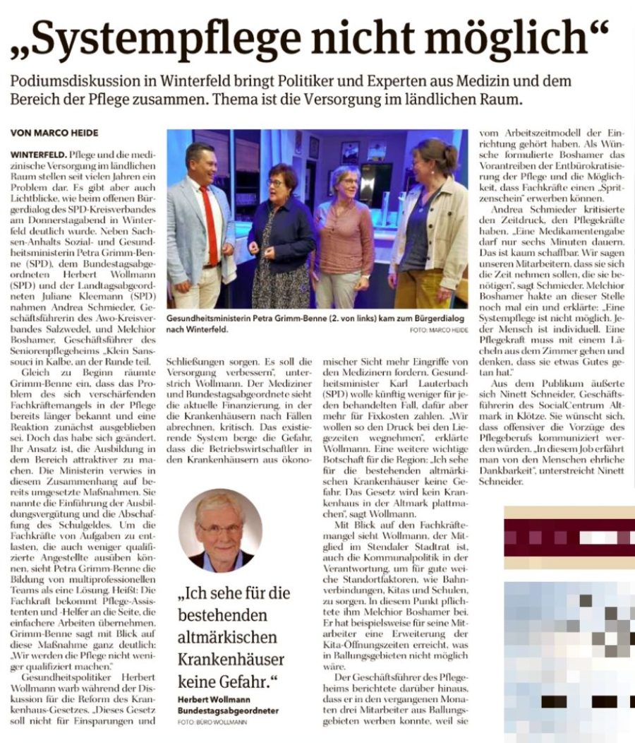 Volksstimme vom 30. Oktober 2023: “Systempflege nicht möglich” › Dr ...