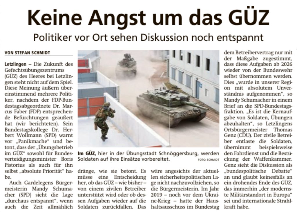 Altmarkzeitung vom 26. April 2024: Keine Angst um das GÜV › Dr. Herbert ...