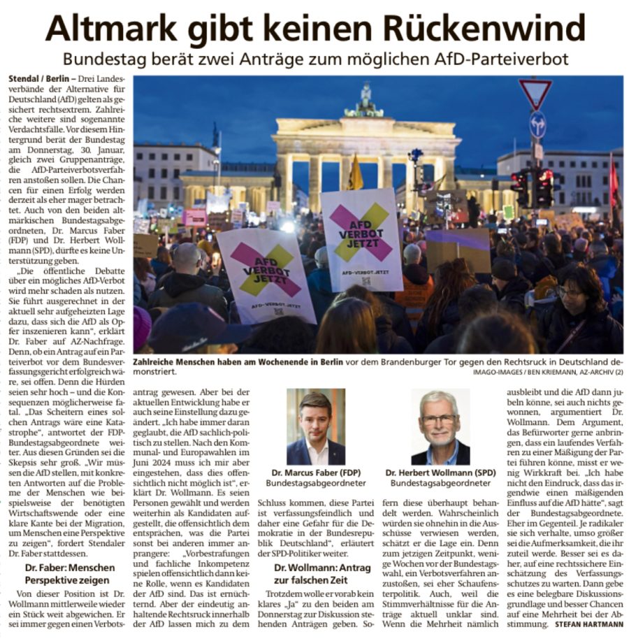 Altmarkzeitung vom 30. Januar 2025: Altmark gibt keinen Rückenwind › Dr ...